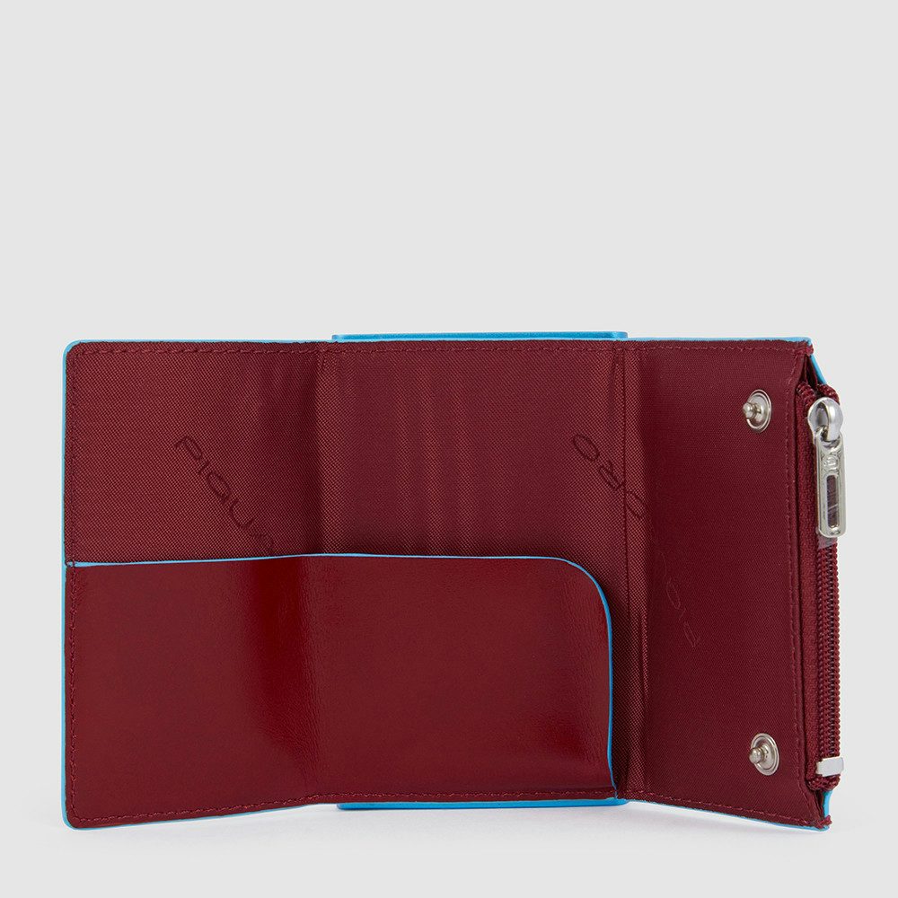 Compact wallet with sliding system and coin pocket - Blue Square | Shop ...